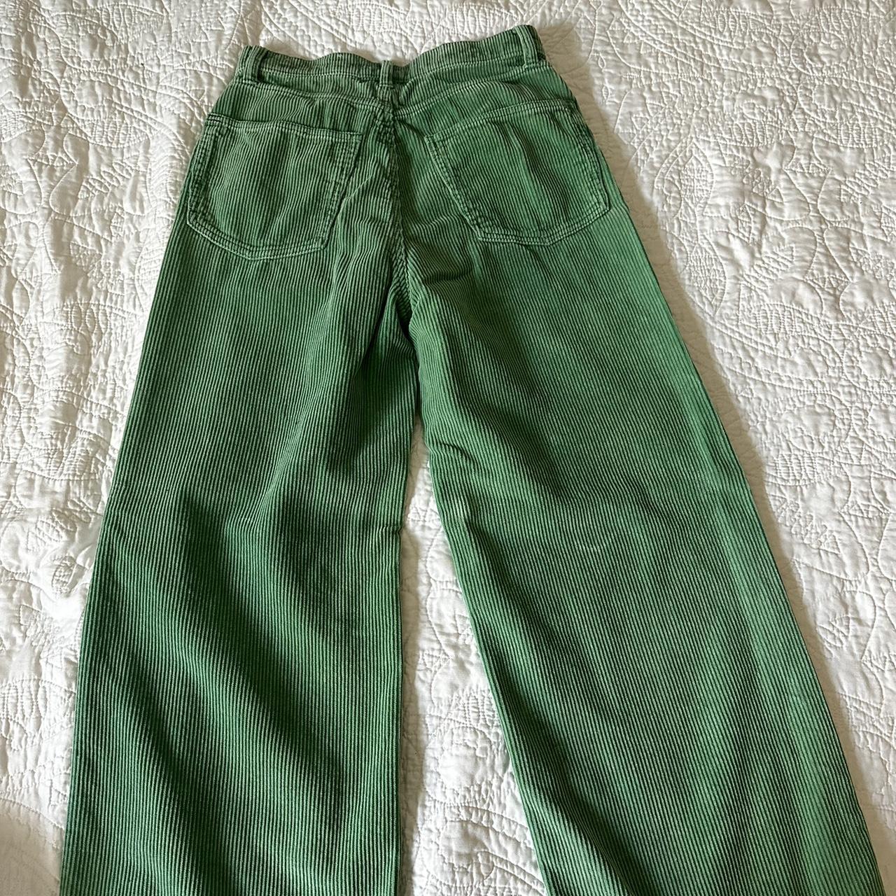 BDG high waisted green corduroy’s with wide leg - Depop