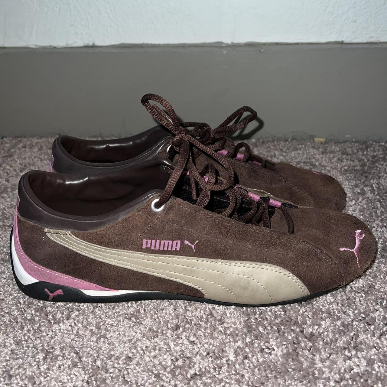 Pink and brown puma sneakers! 💕 Women’s 11. Very... - Depop