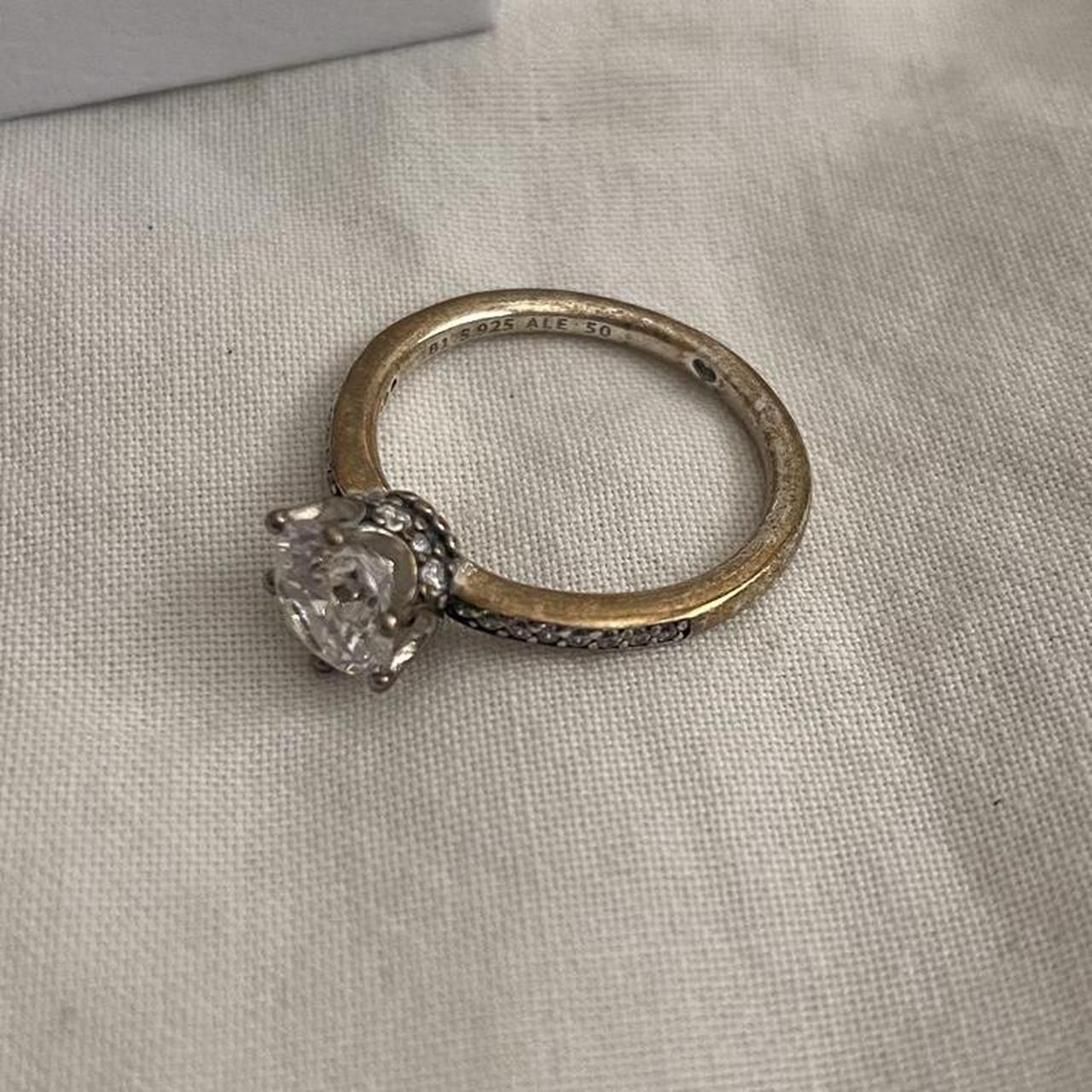 silver pandora ring very tarnished size 5 PLEASE... - Depop