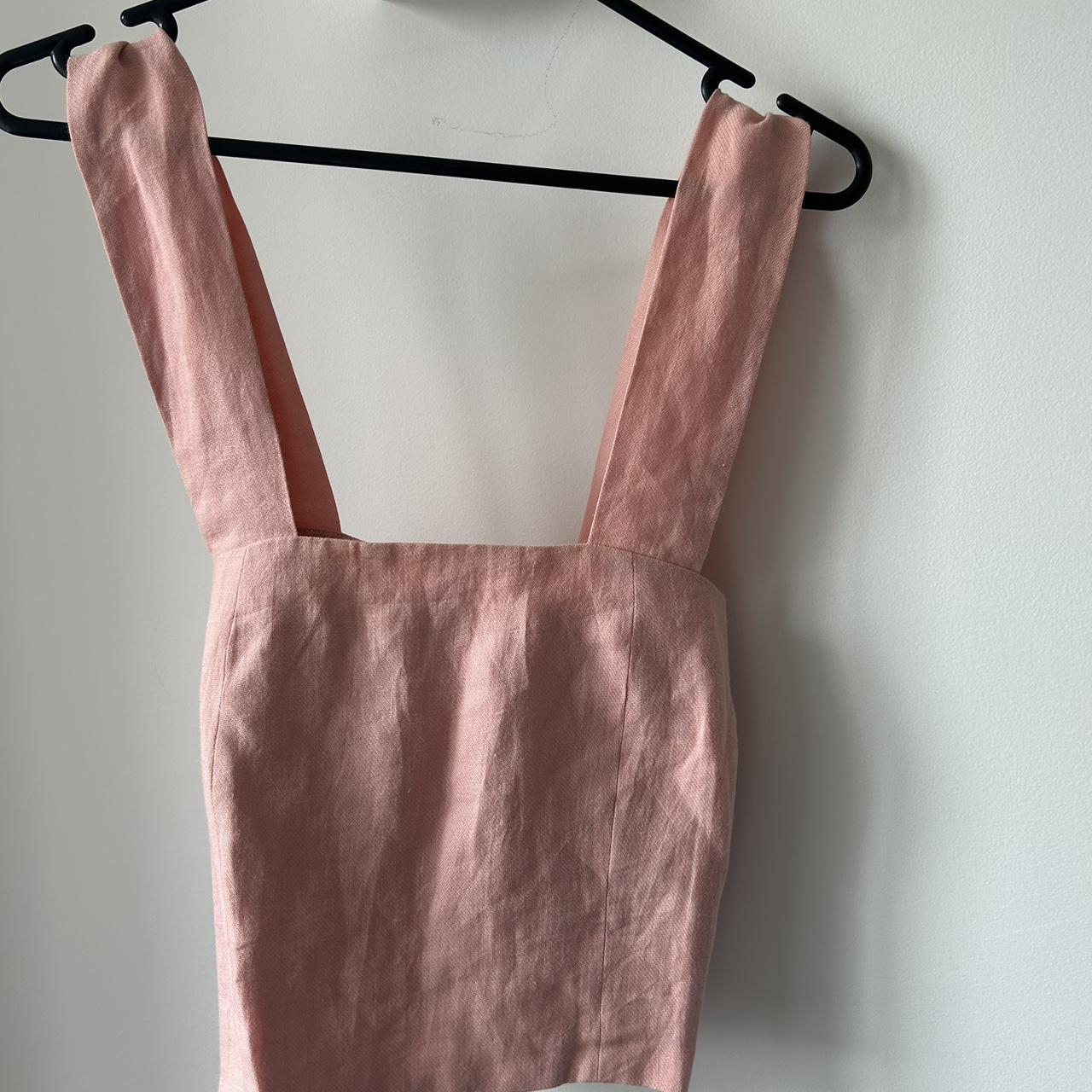 Pink cross over Flannel top Size 0 (Brand not... - Depop