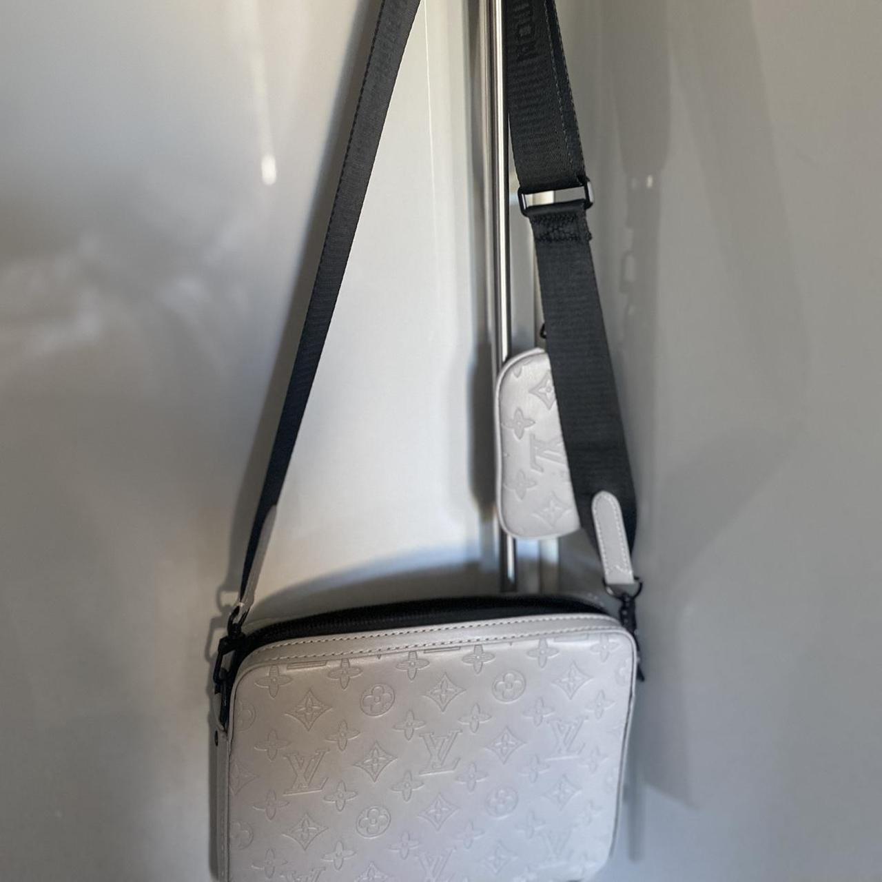 Louis Vuitton grey messenger bag comes with dust bag... - Depop