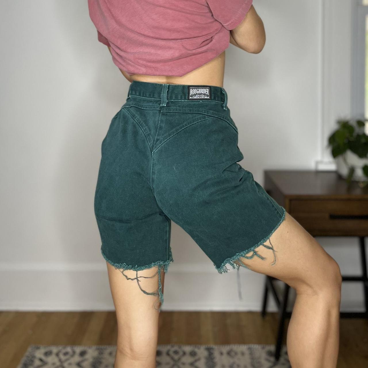 Vintage Emerald Green RoughRider Shorts... - Depop