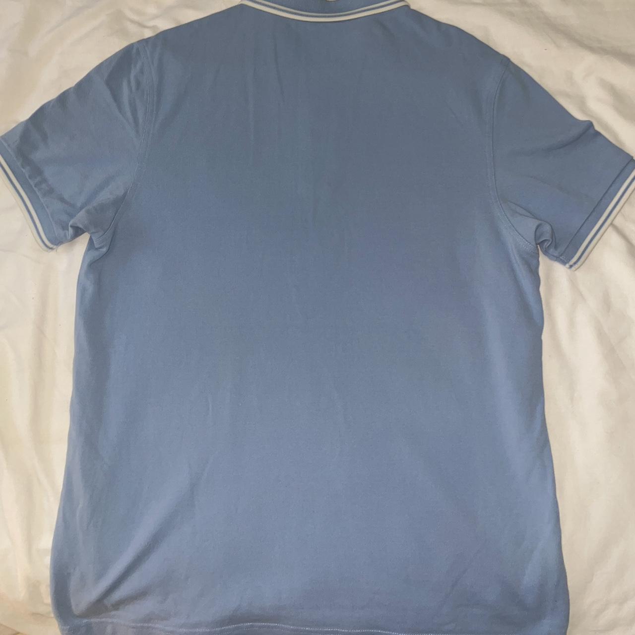 Fred Perry baby blue & white polo. RRP- £75 Worn... - Depop
