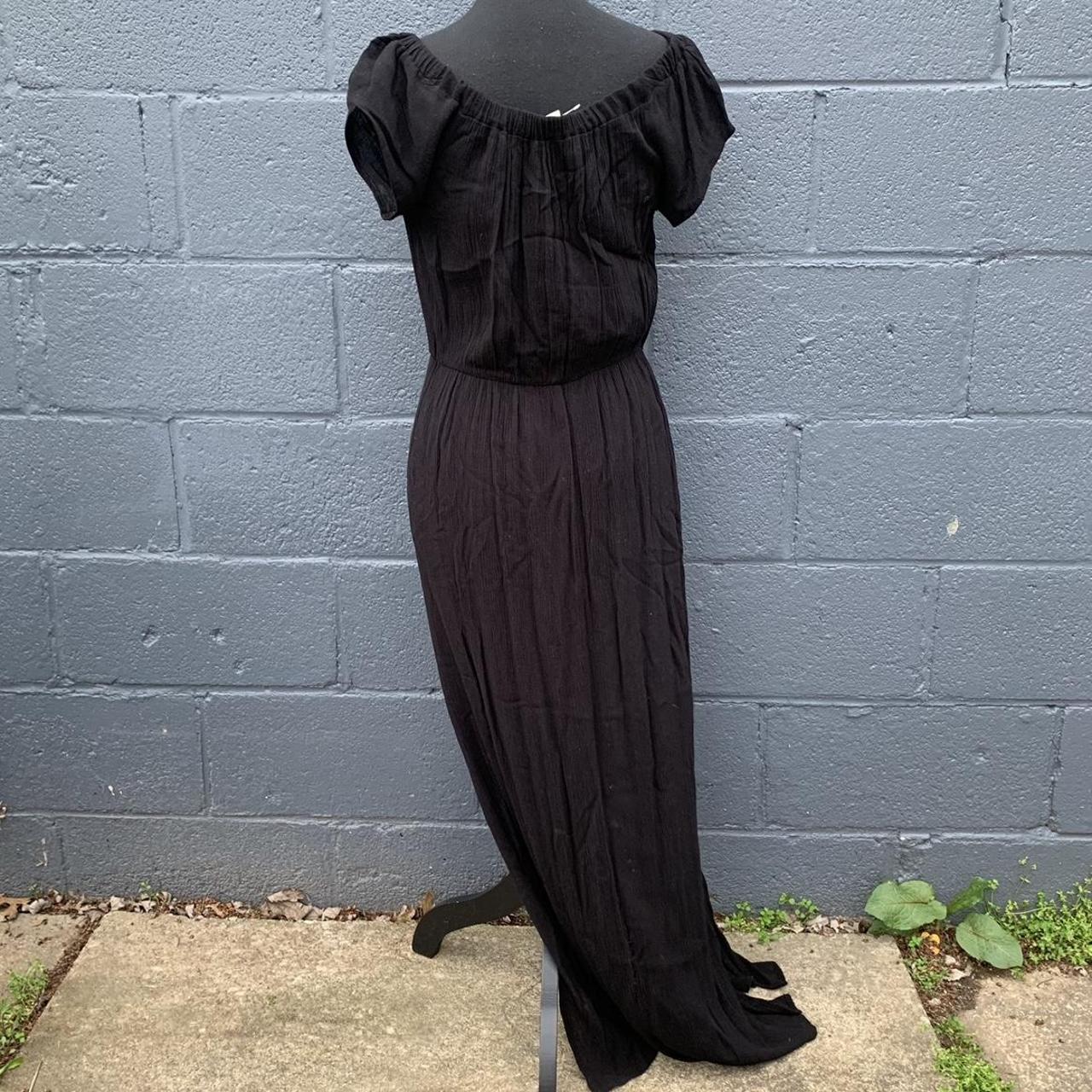 Black off shoulder long flowwy dress Brand is... - Depop