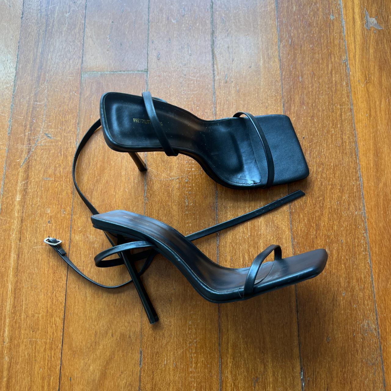 PRETTY LITTLE THING BLACK HEELS SIZE 9 PRICE INC... - Depop