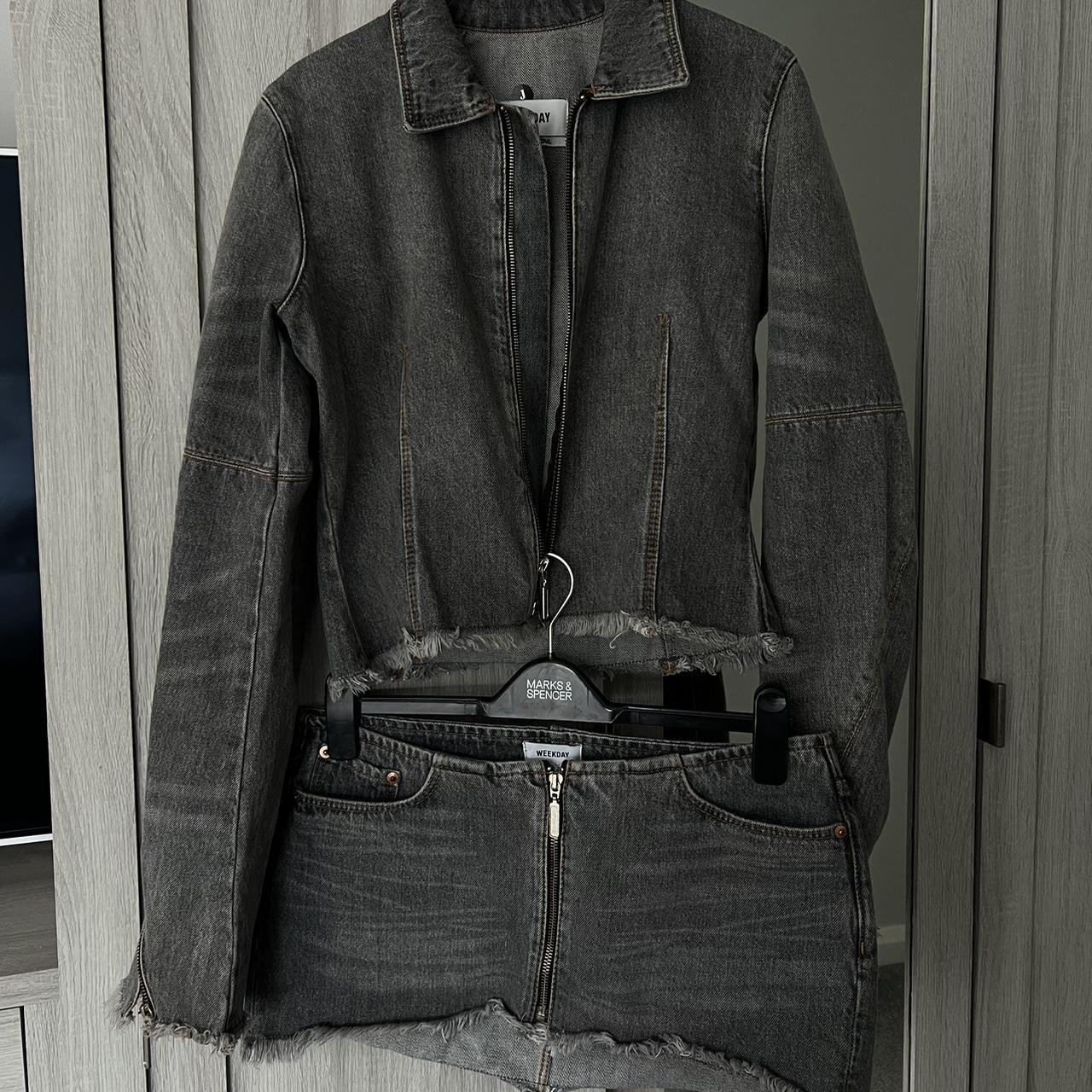 WEEKDAY grey denim jacket. Only worn once, perfect... - Depop