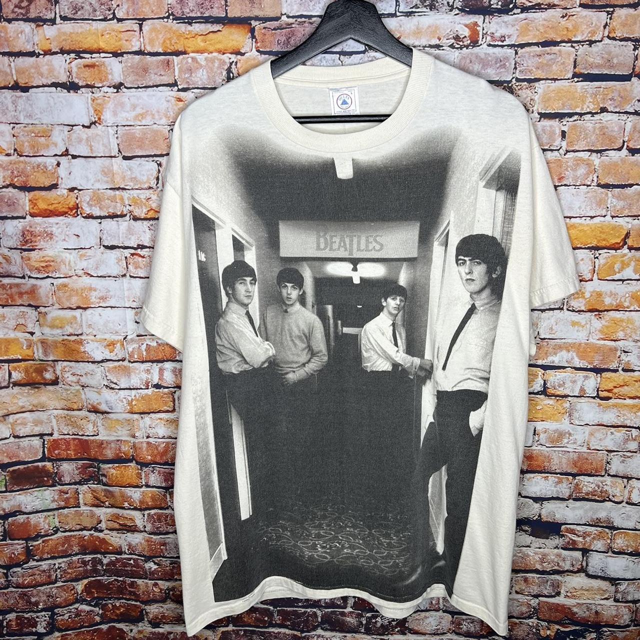 Vintage The Beatles All Over Print AOP Band Tee T... - Depop