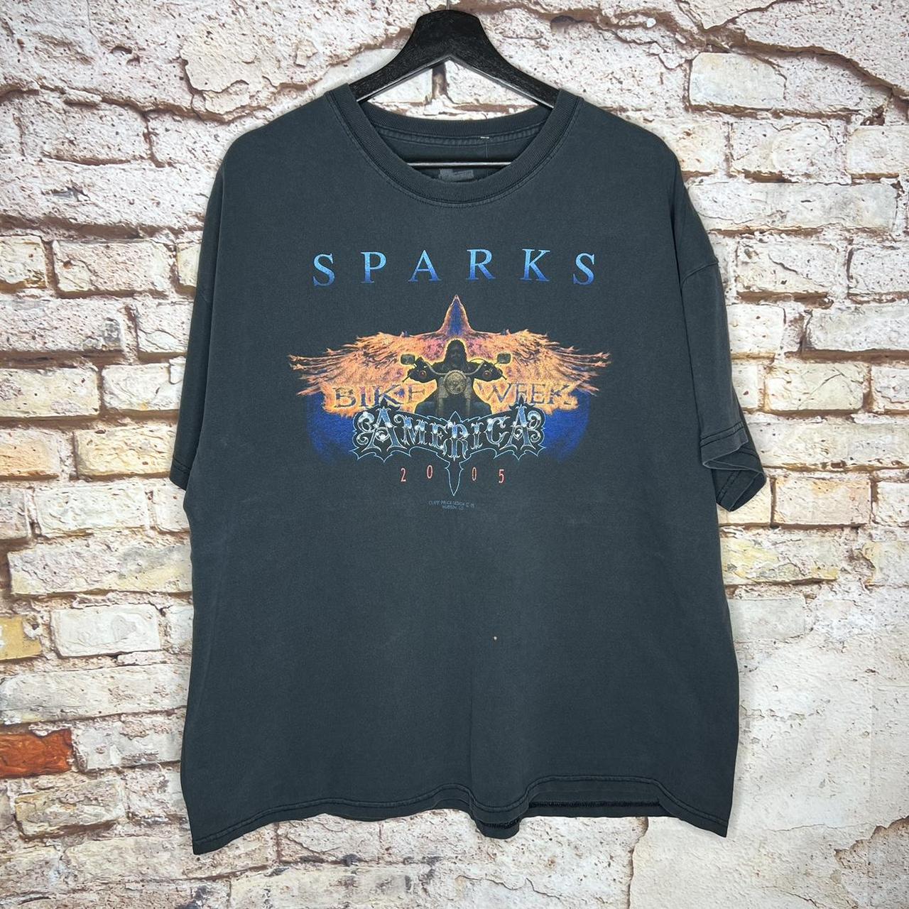 Vintage Bike Week America Sparks Motorcycle Shirt... - Depop