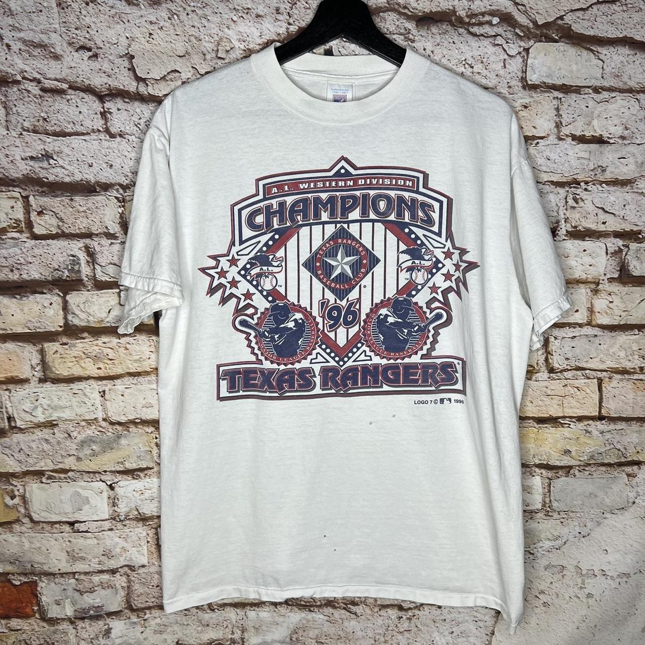 Vintage Texas Rangers Baseball 1996 Champions T... - Depop