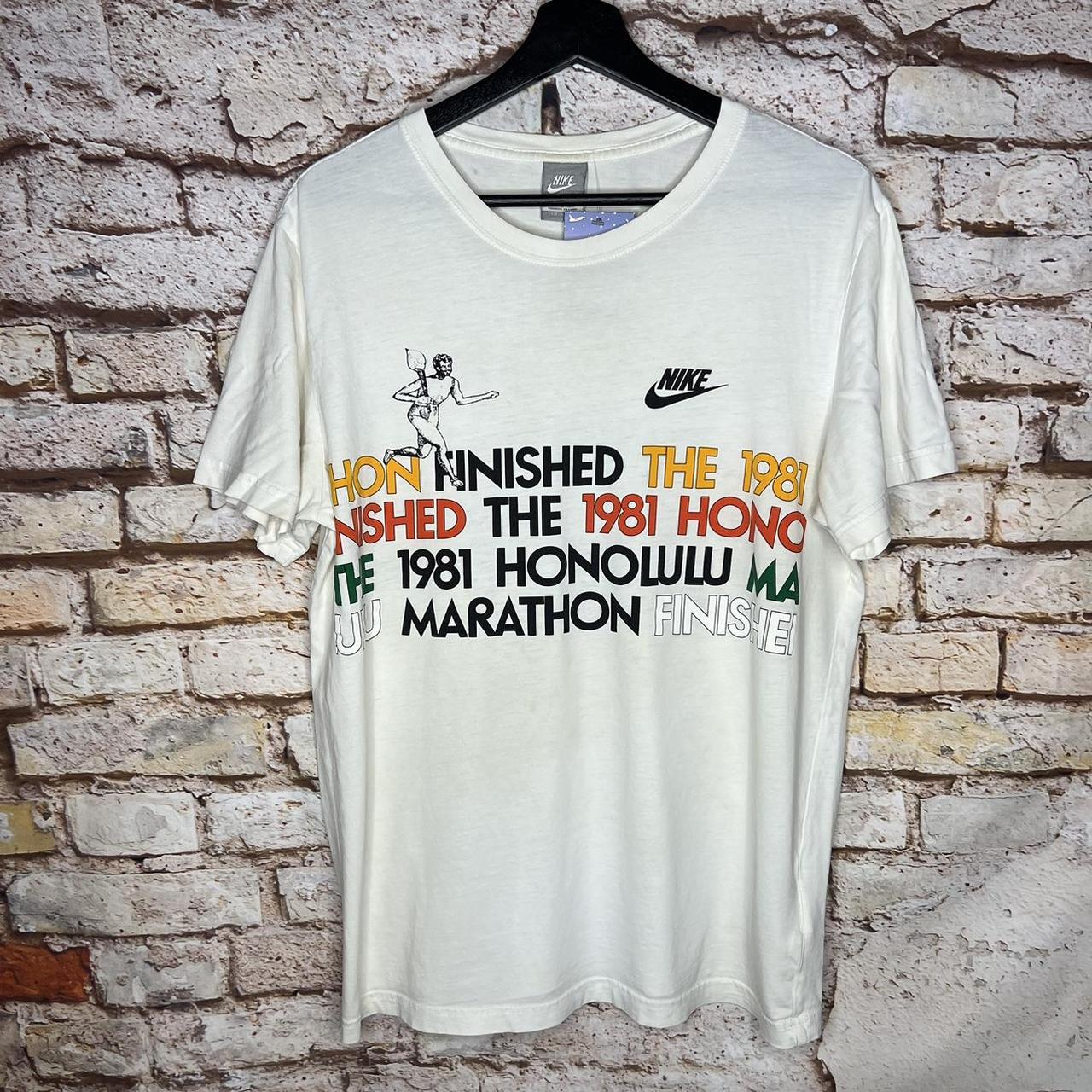Nike Honolulu Hawaii Marathon 1981 T Shirt Size: L... - Depop
