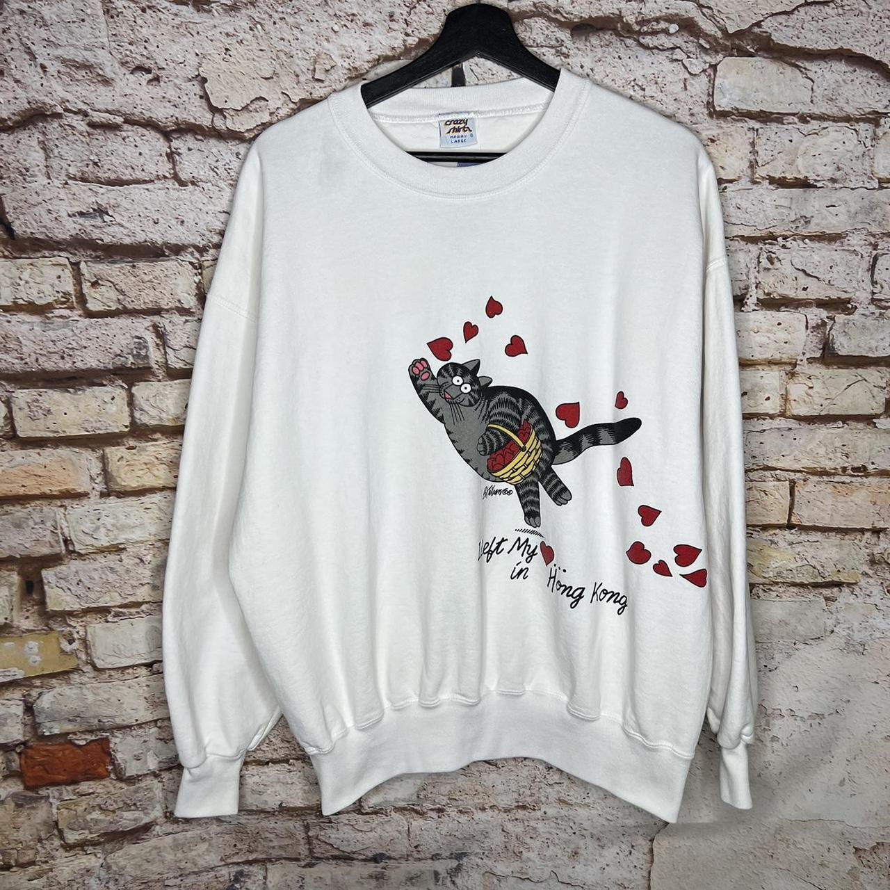 Vintage Crazy Shirts Cat Hong Kong Crewneck... - Depop