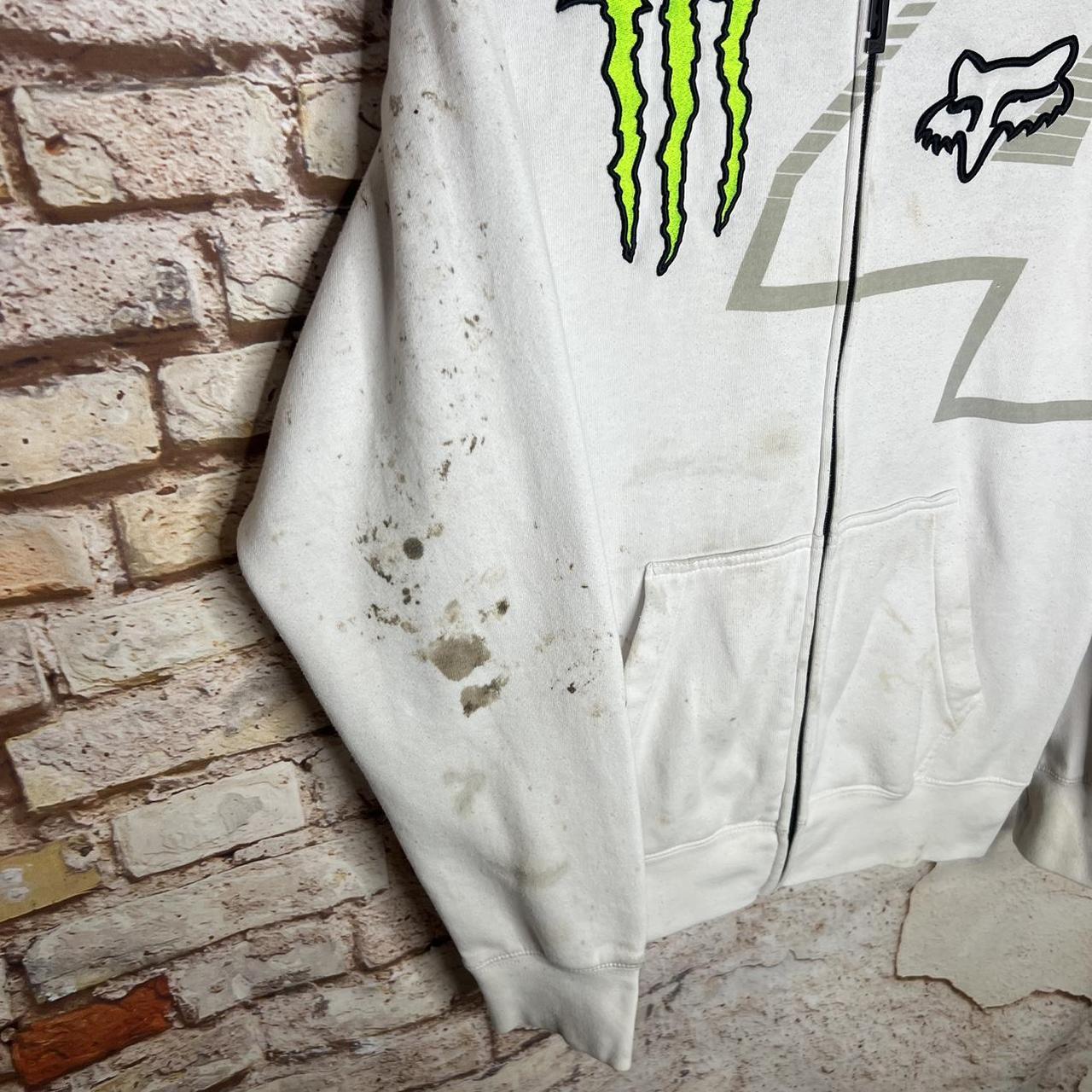Vintage Monster Energy Fox Racing Zip Up Hooded... | Depop