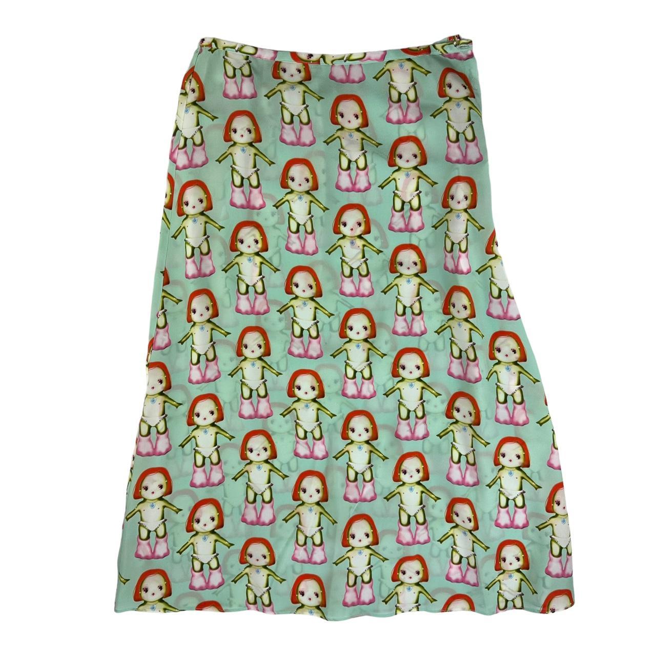 sandy liang chan chan margot midi skirt in mint.... - Depop