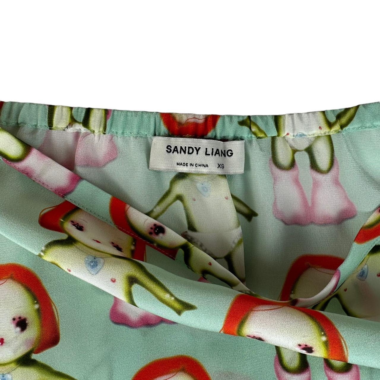 sandy liang chan chan margot midi skirt in mint.... - Depop