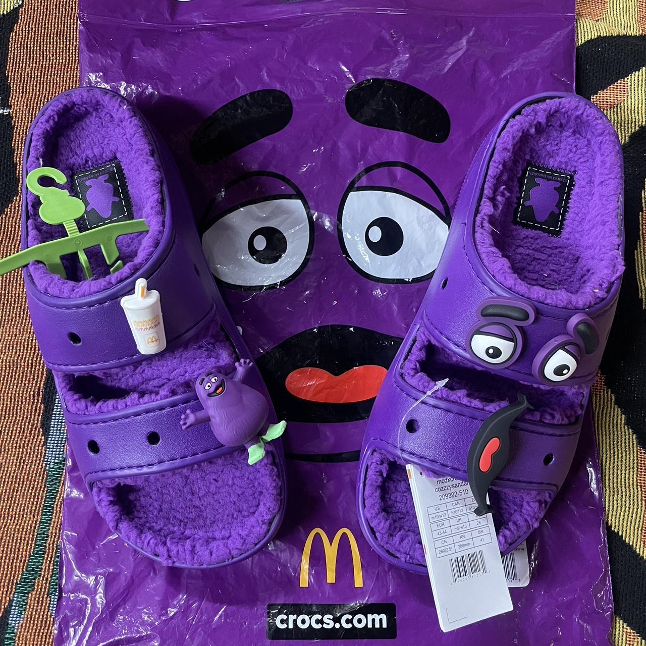 McDonald’s x Crocs Grimace Cozzzy Sandals Size... - Depop
