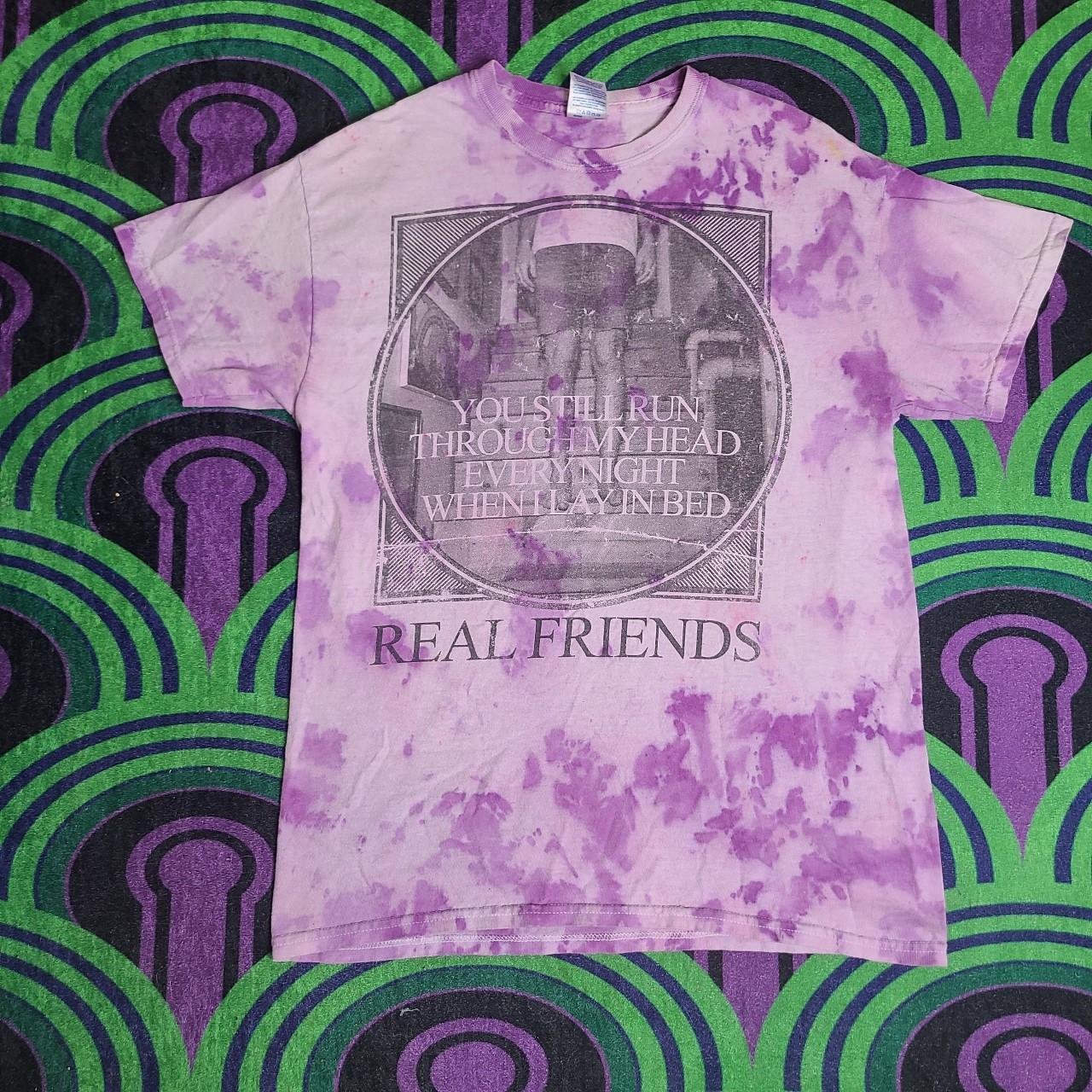 Real Friends Band tiedye tee size unisex medium No... - Depop