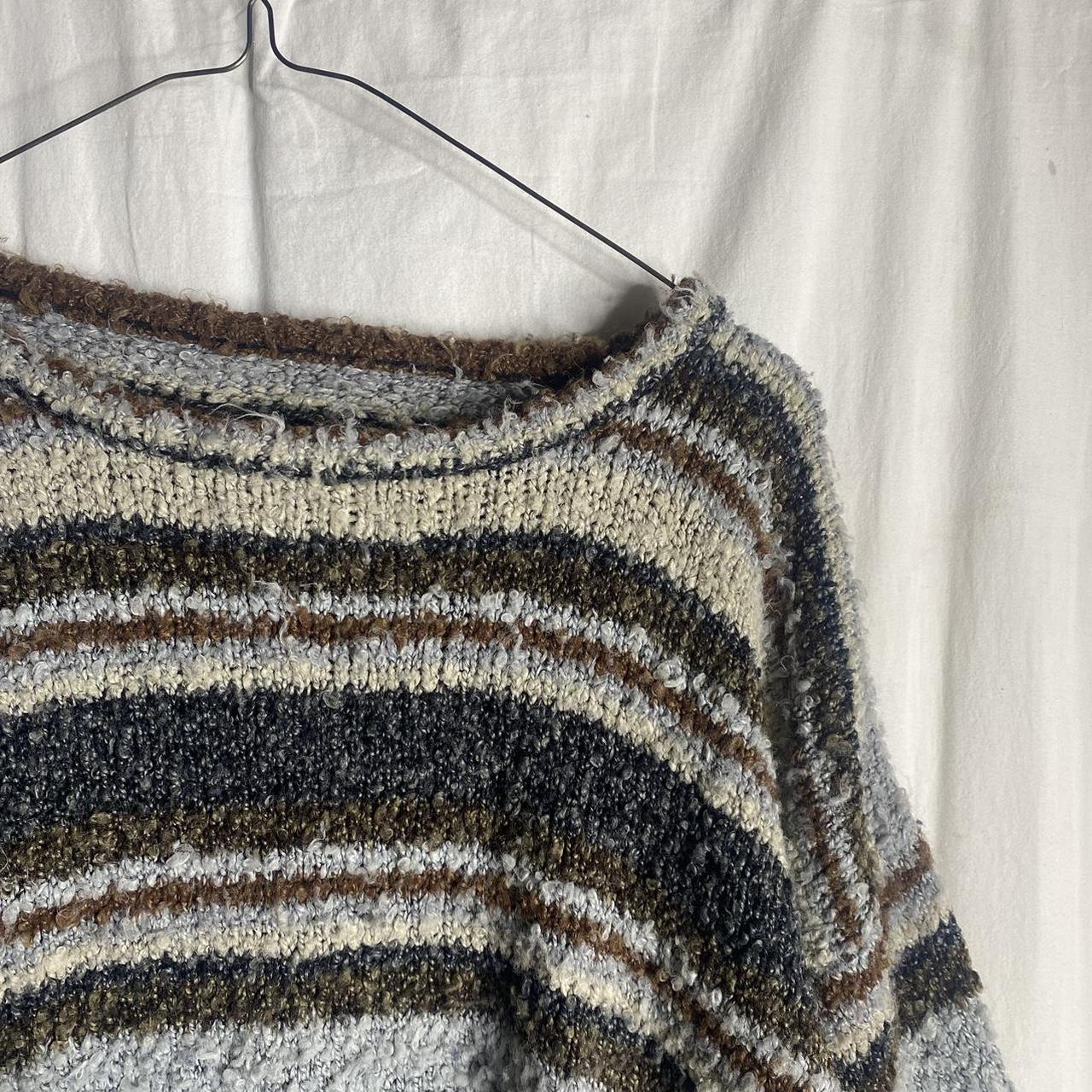 vintage soft grunge striped sweater! soft, warm, and... - Depop