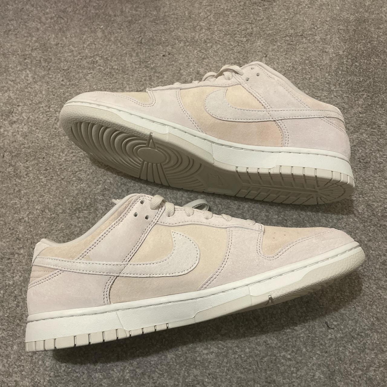 Nike Dunk Low cream and white trainers - soft... - Depop
