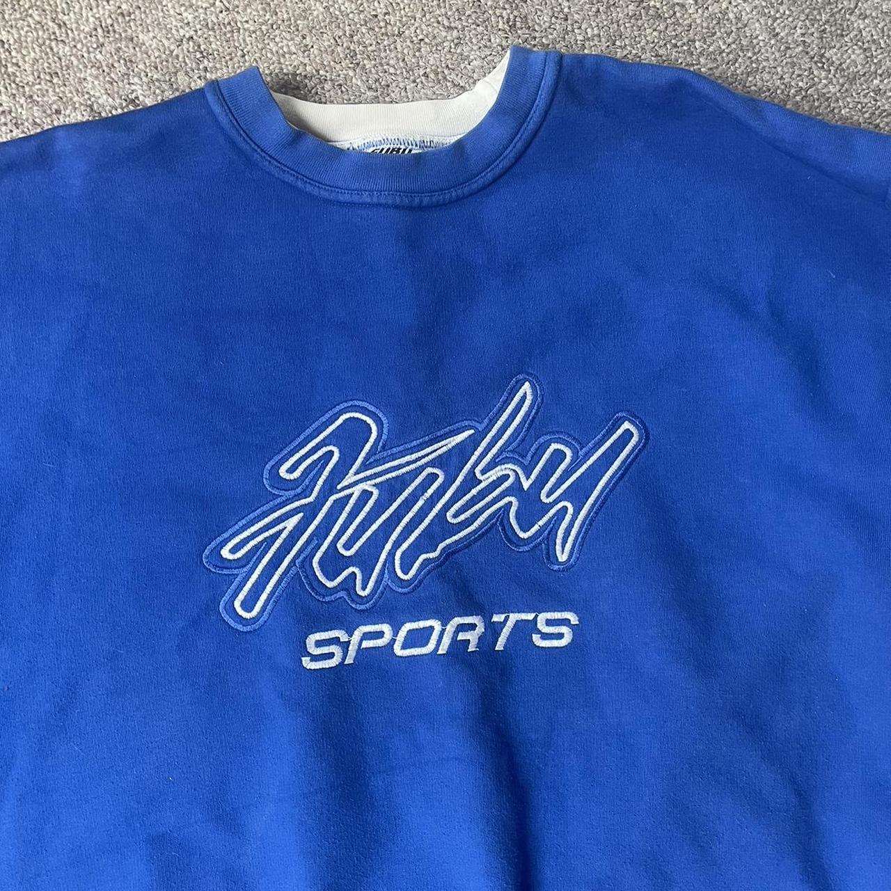 Blue FUBU crew neck. Label says xxL but fits like a... - Depop