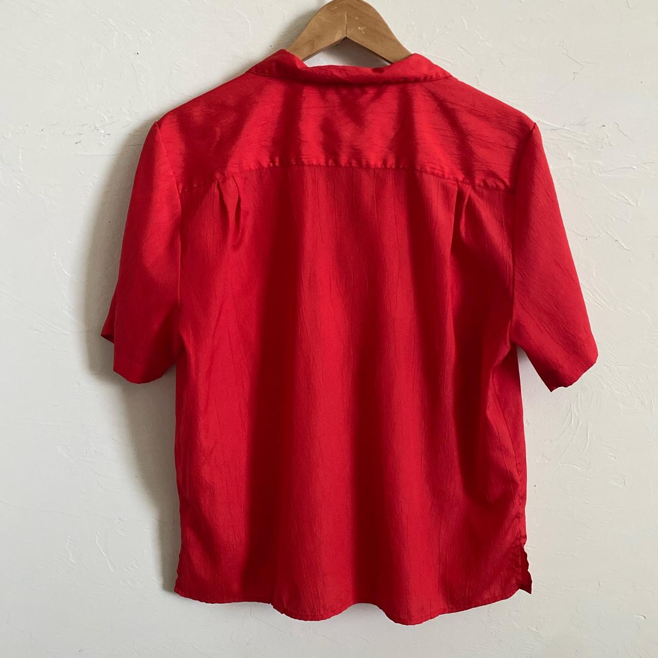 Red button up top featuring two front pockets.... - Depop