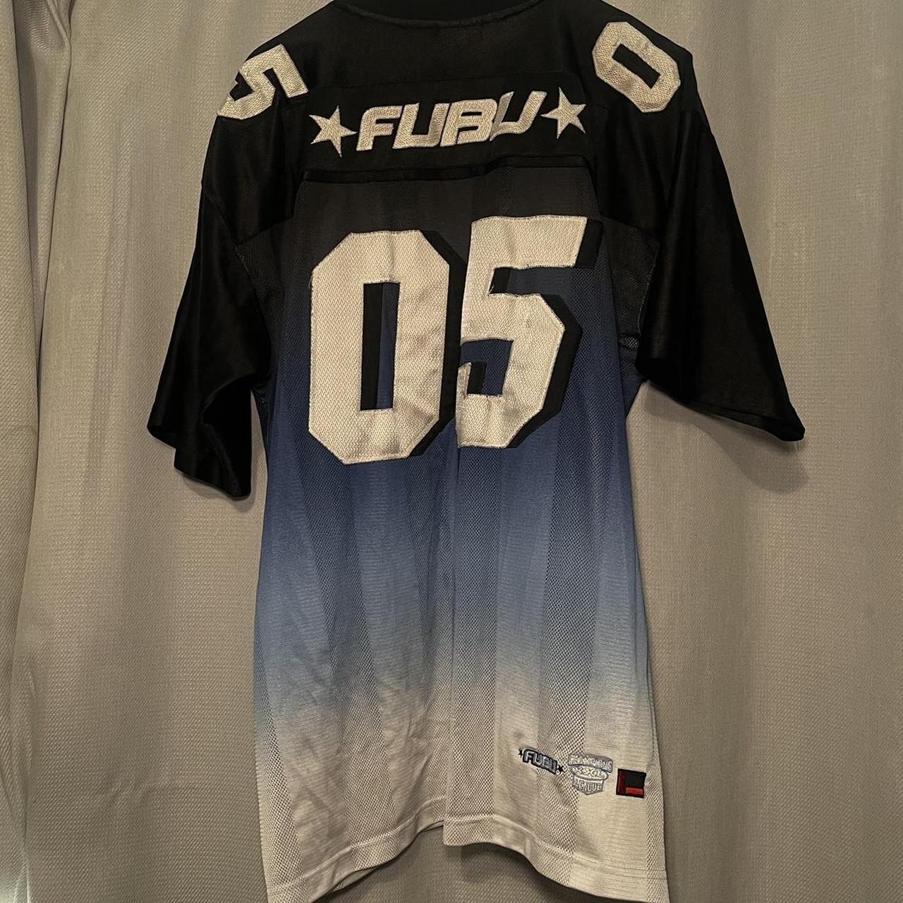 FUBU blue and white jersey - Depop