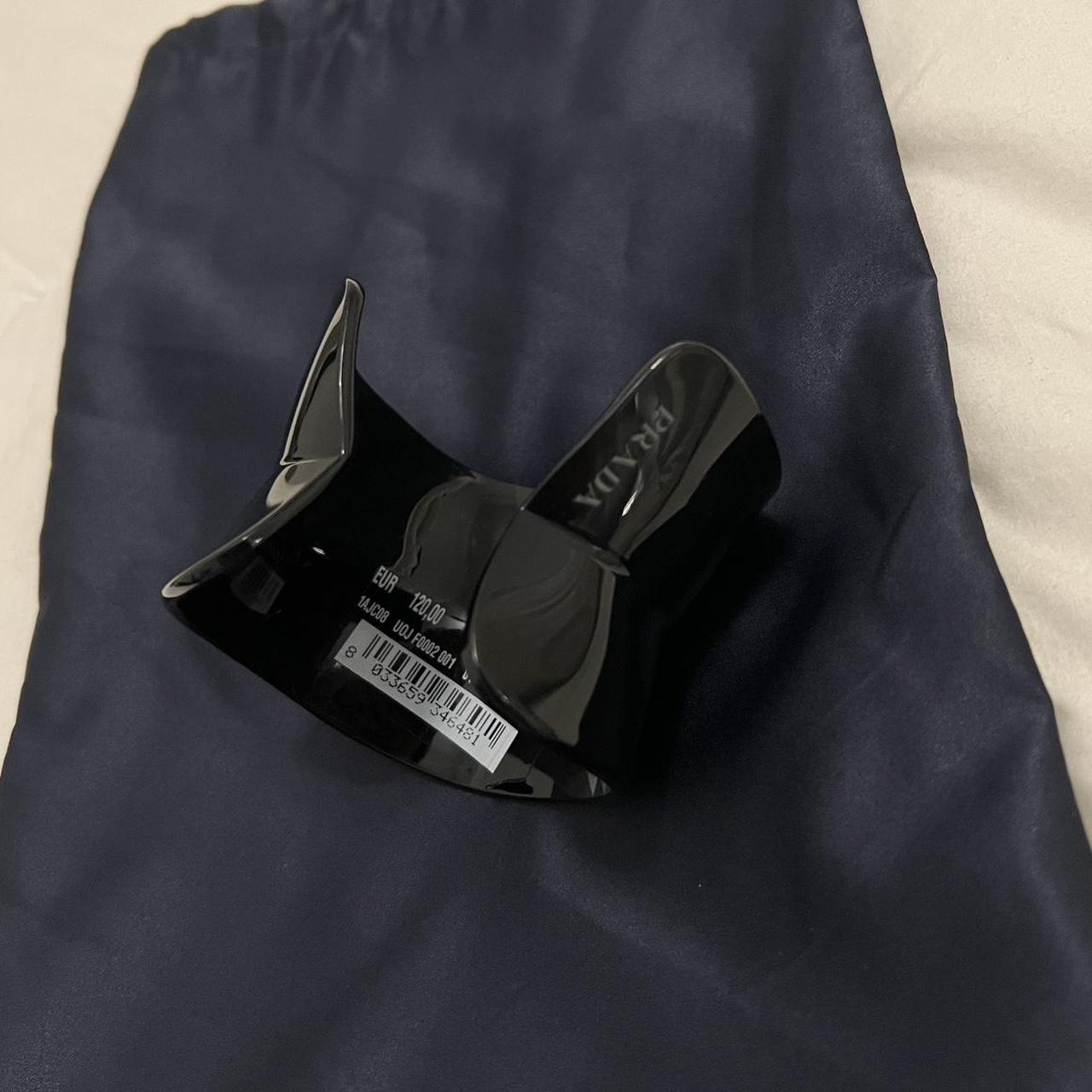 prada resin cuff so so gorgeous black smooth resin... - Depop