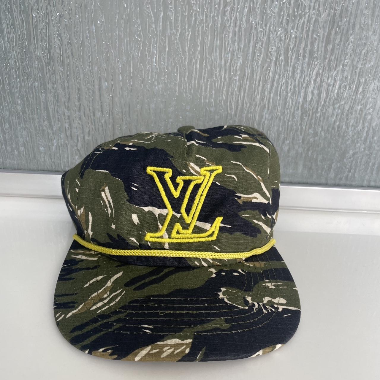 LV monogram camo SnapBack hat Louis Vuitton logo... - Depop