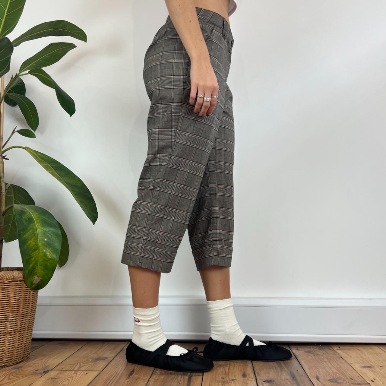 Vintage cropped trousers 00s plaid capris/ long... - Depop