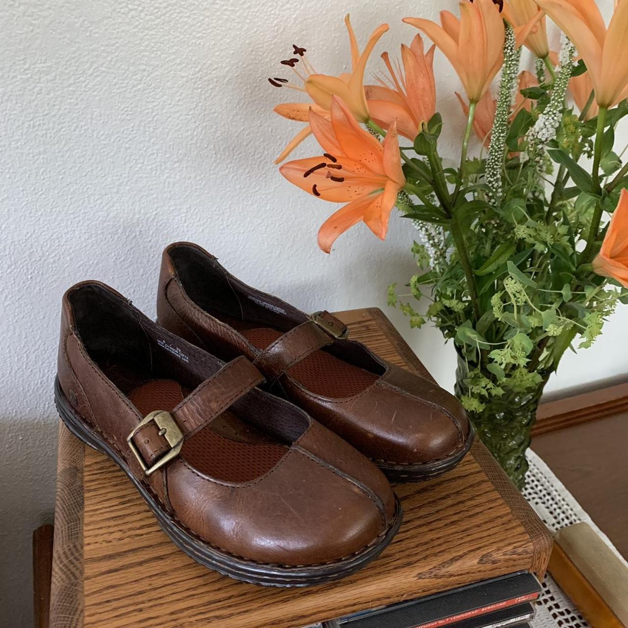 Cute brown genuine leather Mary Janes by BORN. The T... - Depop
