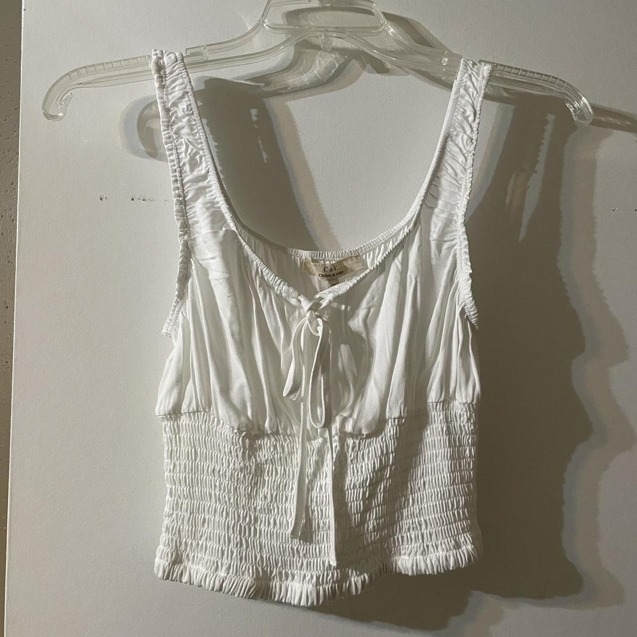 adorable milkmaid ish top. too small on me. never... - Depop