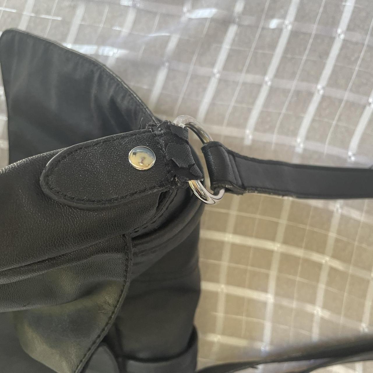 Black faux leather Relic crossbody/messenger bag... | Depop
