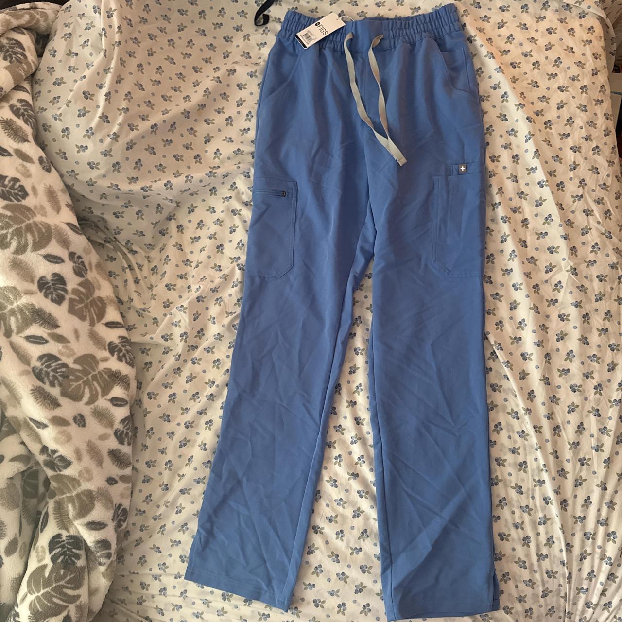 Figs Dowa Relaxed Straight Leg Pant - Ceil Blue -... | Depop