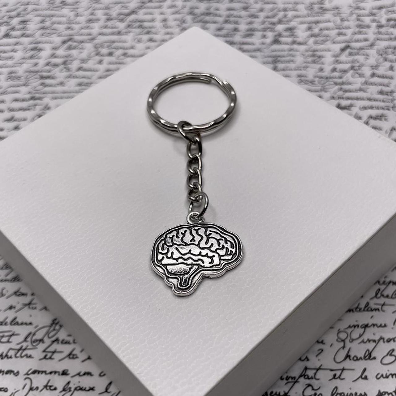 Brain Silver Keyring Keychain Unique Gift 🤍 •Each... - Depop