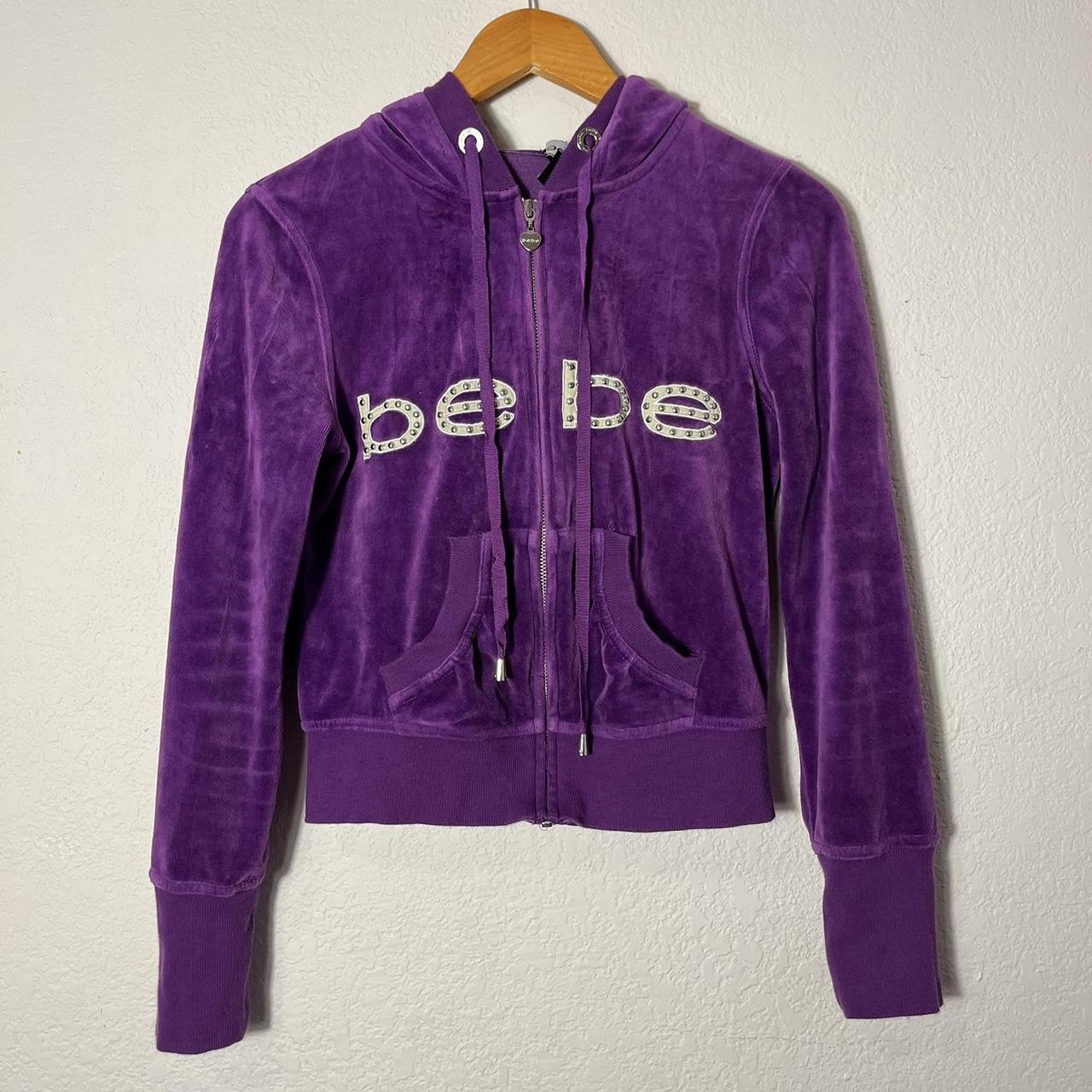 VTG Y2K Bebe Velour Purple Jacket • Women’s • Size... - Depop