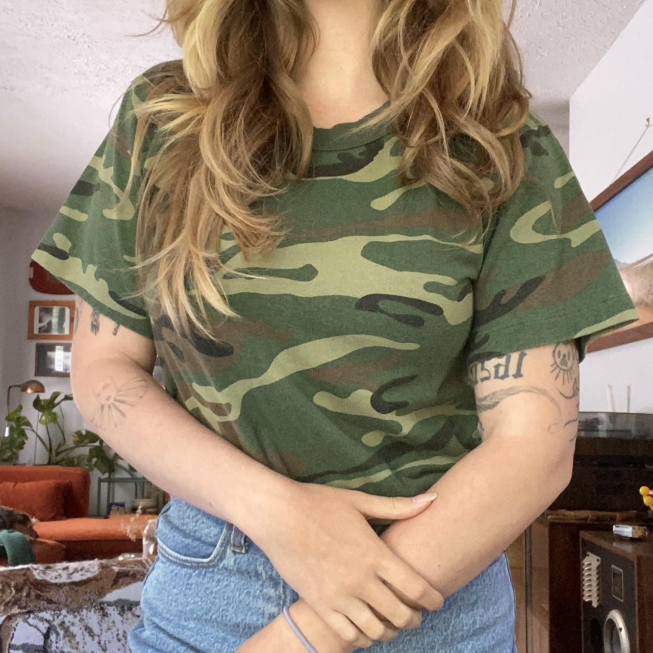 Vintage camo tee. There is something interesting... | Depop