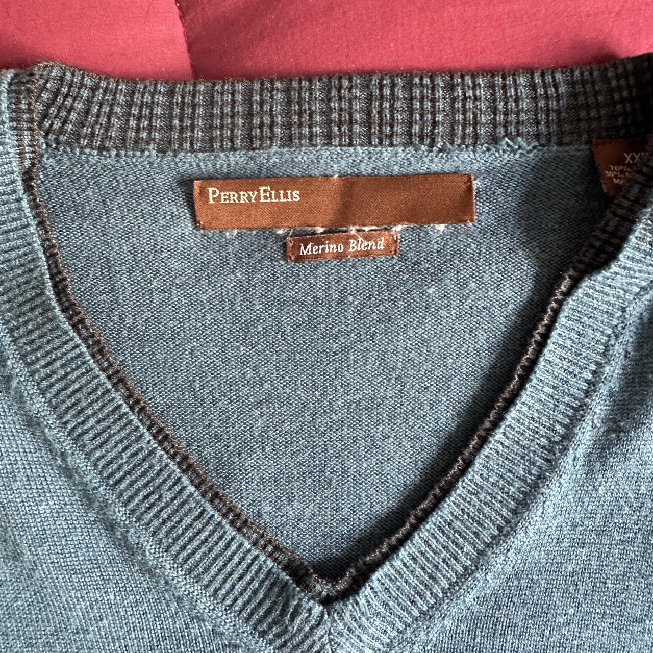 perry ellis blue sweater - Depop