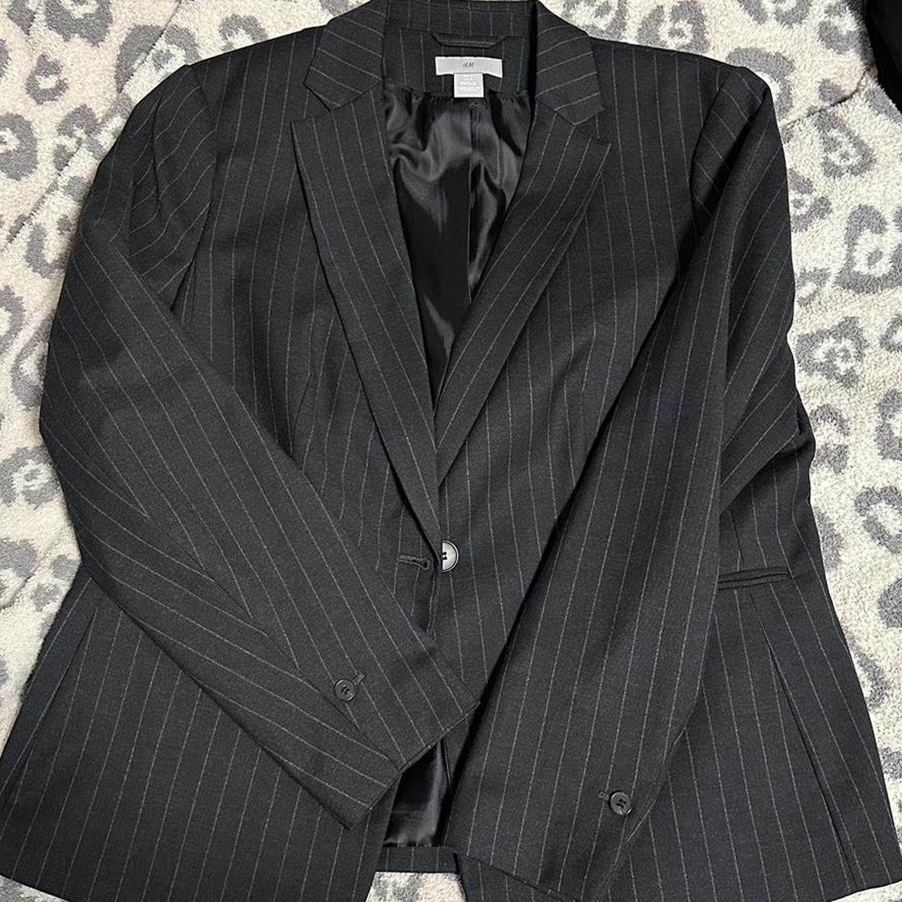 H&M pinstripe blazer, size Large. Worn once ... - Depop