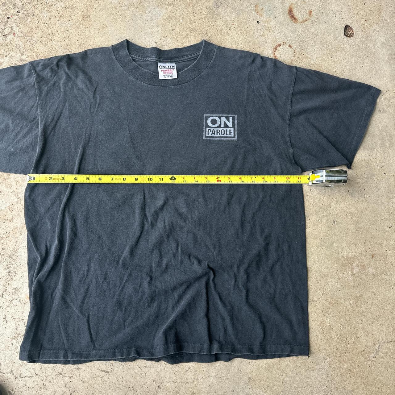 Black vintage 90s On Parole T-shirt tagged xl on... | Depop