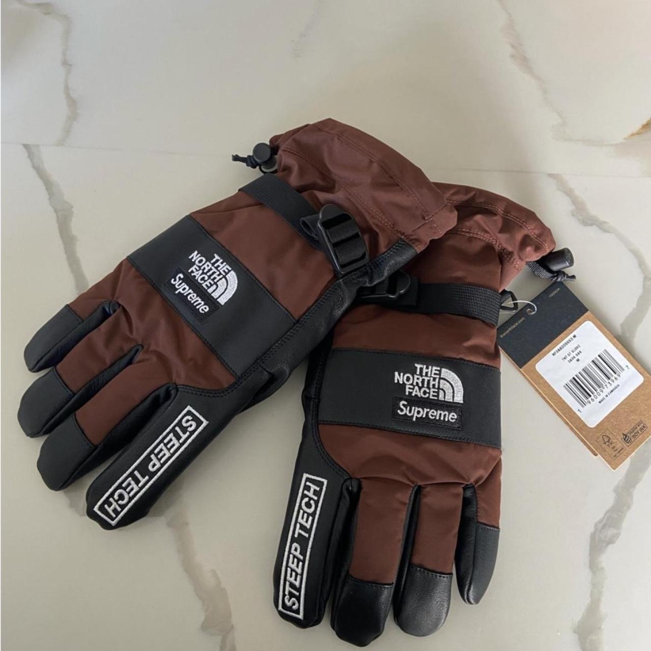 Supreme x The North Face Colab Brown gloves Size... - Depop