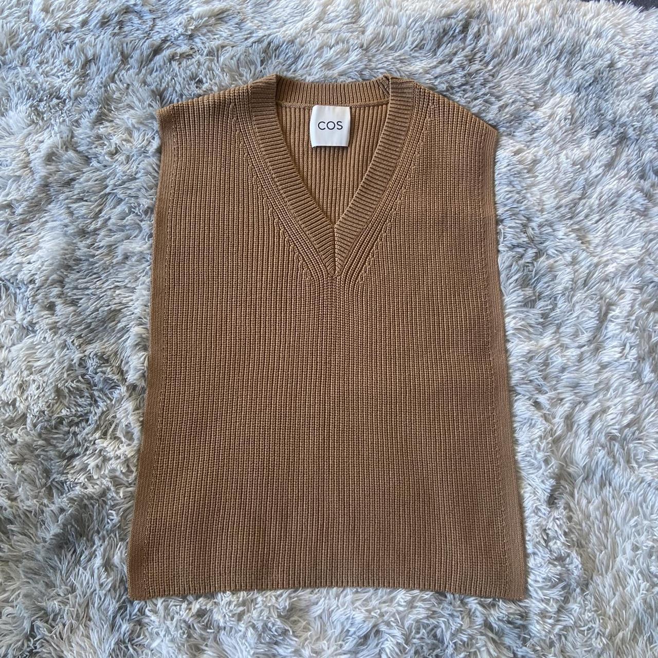 COS camel coloured knit vest/poncho hybrid such a... - Depop