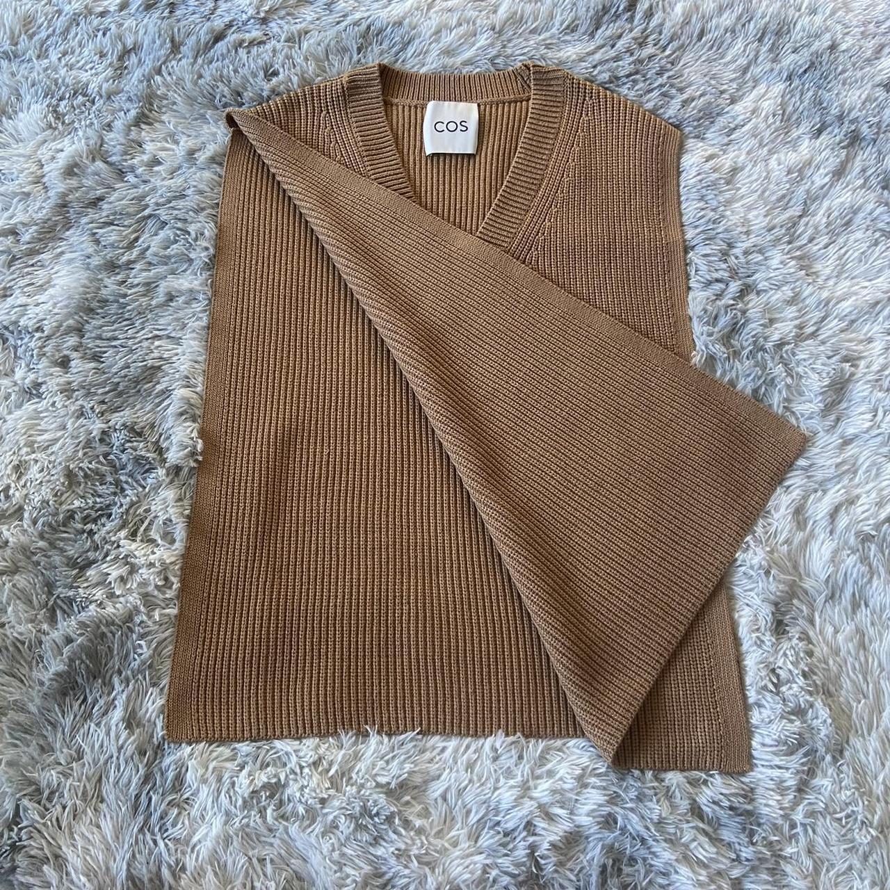COS camel coloured knit vest/poncho hybrid such a... - Depop