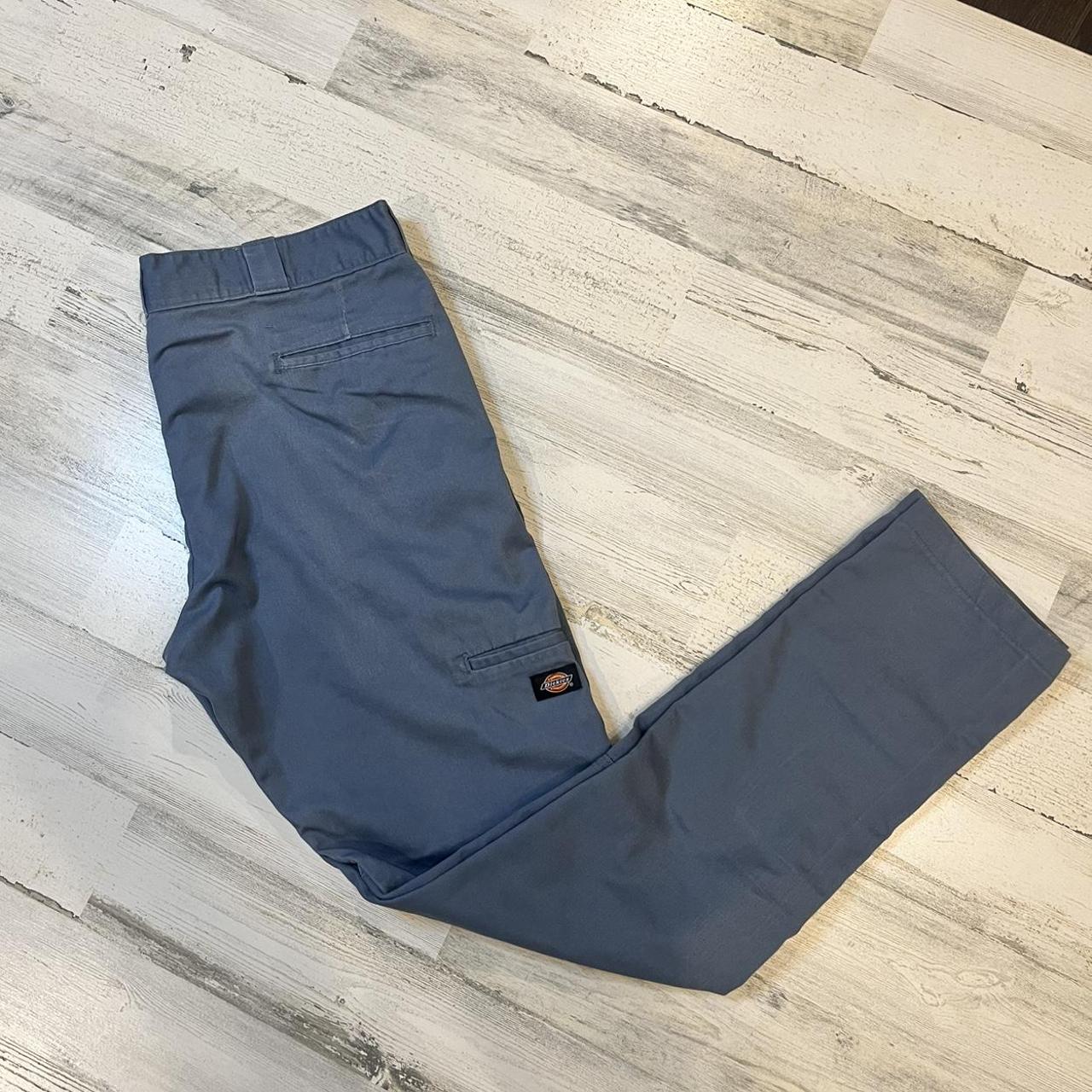 Super sick baby blue ish gray dickies pants Skinny... - Depop