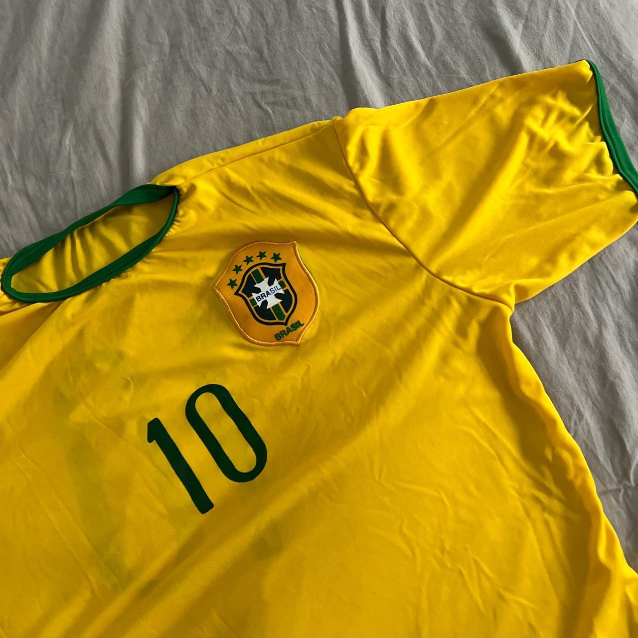 Brasil Soccer Jersey Number 10 Ronaldinho jersey... - Depop