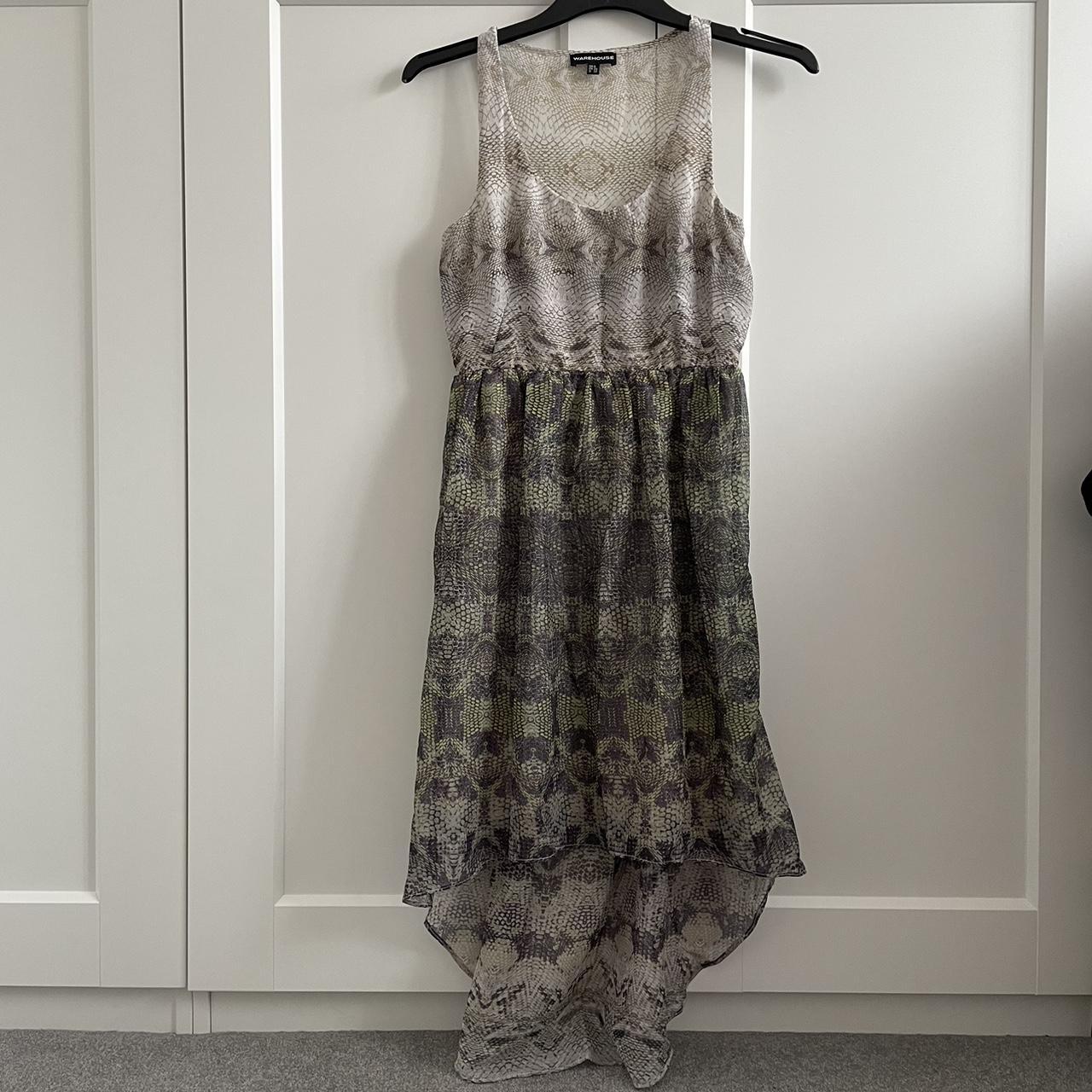 Warehouse snake print chiffon dress Size 6 Worn a... - Depop