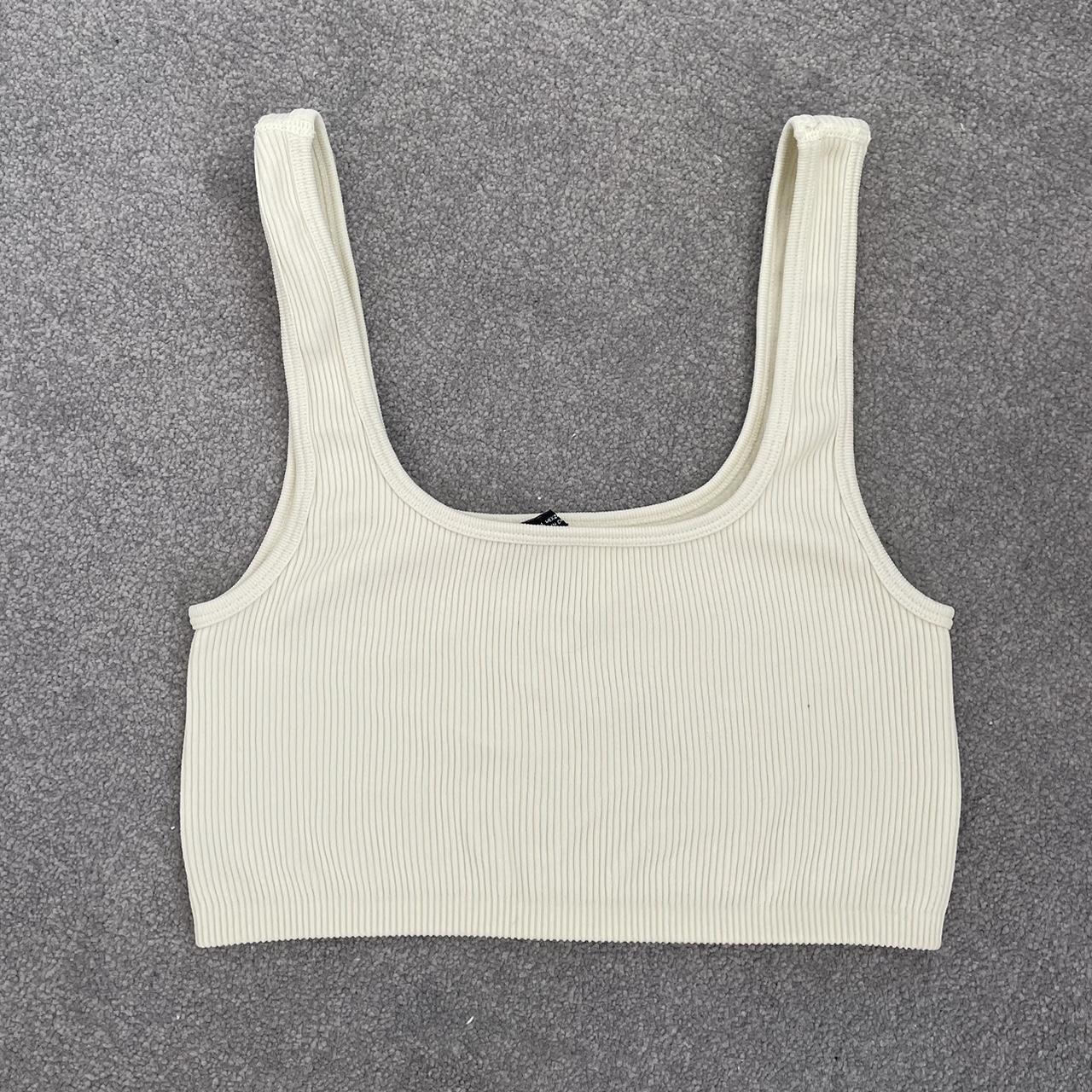 Zara cream limitless contour collection crop... - Depop