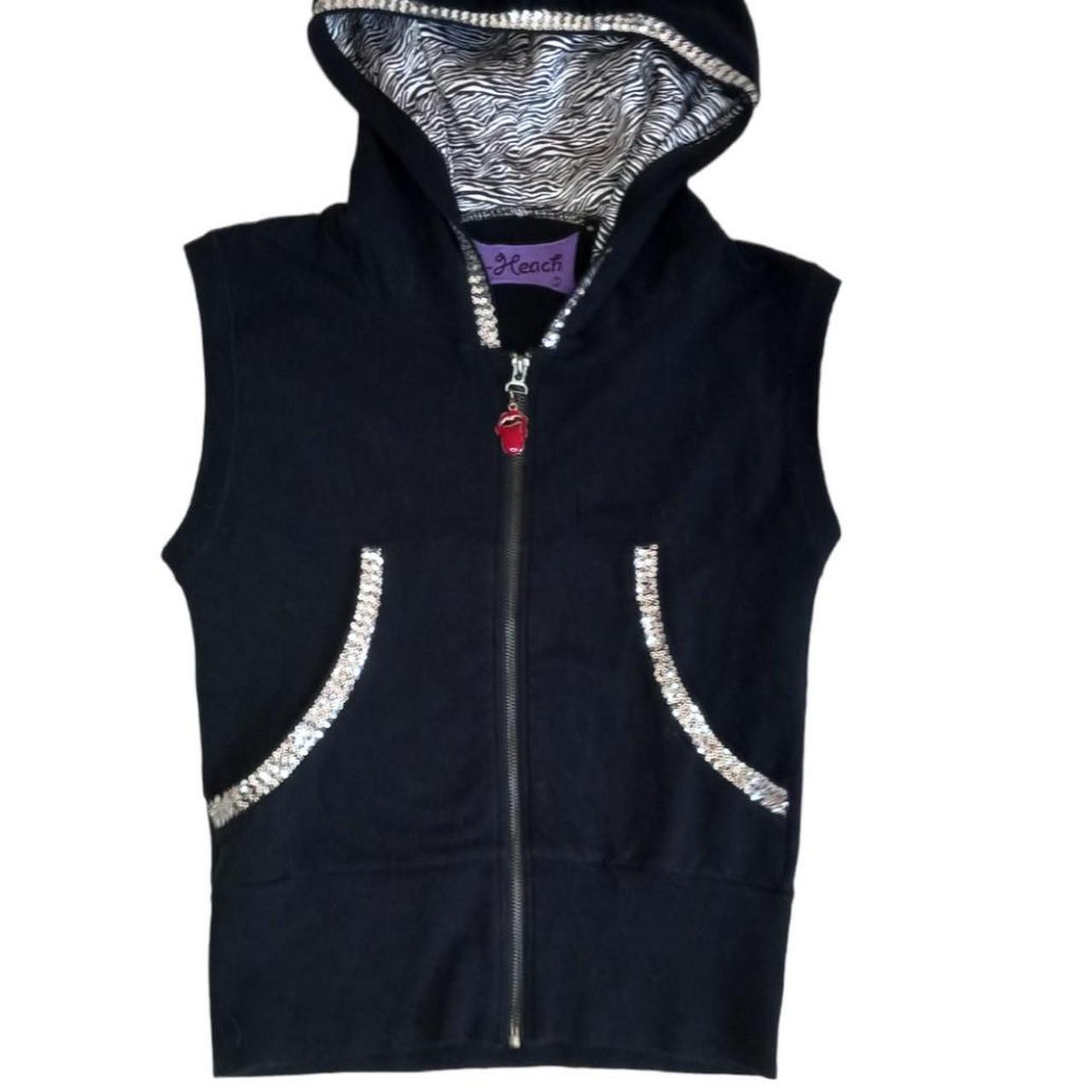 Y2k Funky Zip up vest jacket. In Black w zebra... - Depop