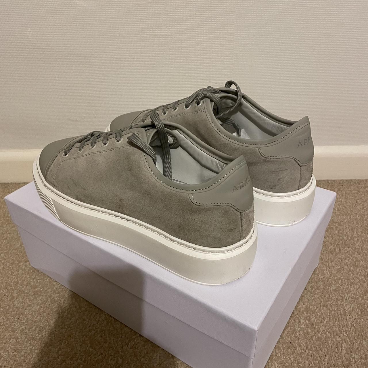 Arne leather toe cap trainers beige Essential Size... - Depop