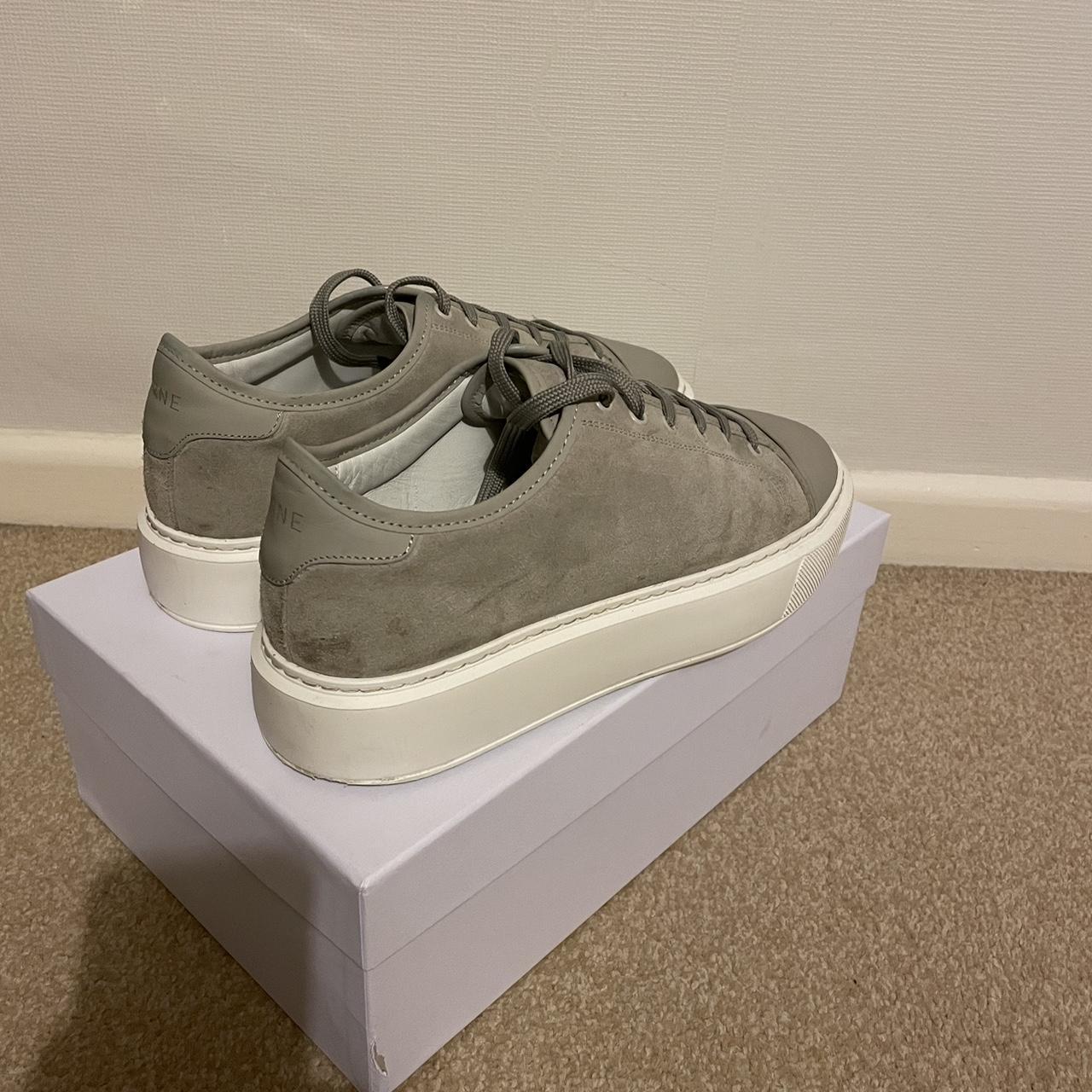 Arne leather toe cap trainers beige Essential Size... - Depop