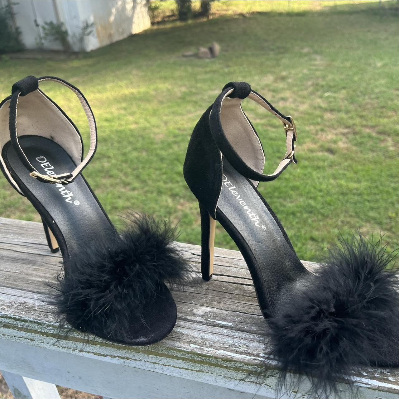 Feather heels! About 3 inch heel Size Euro 40 u.s... - Depop