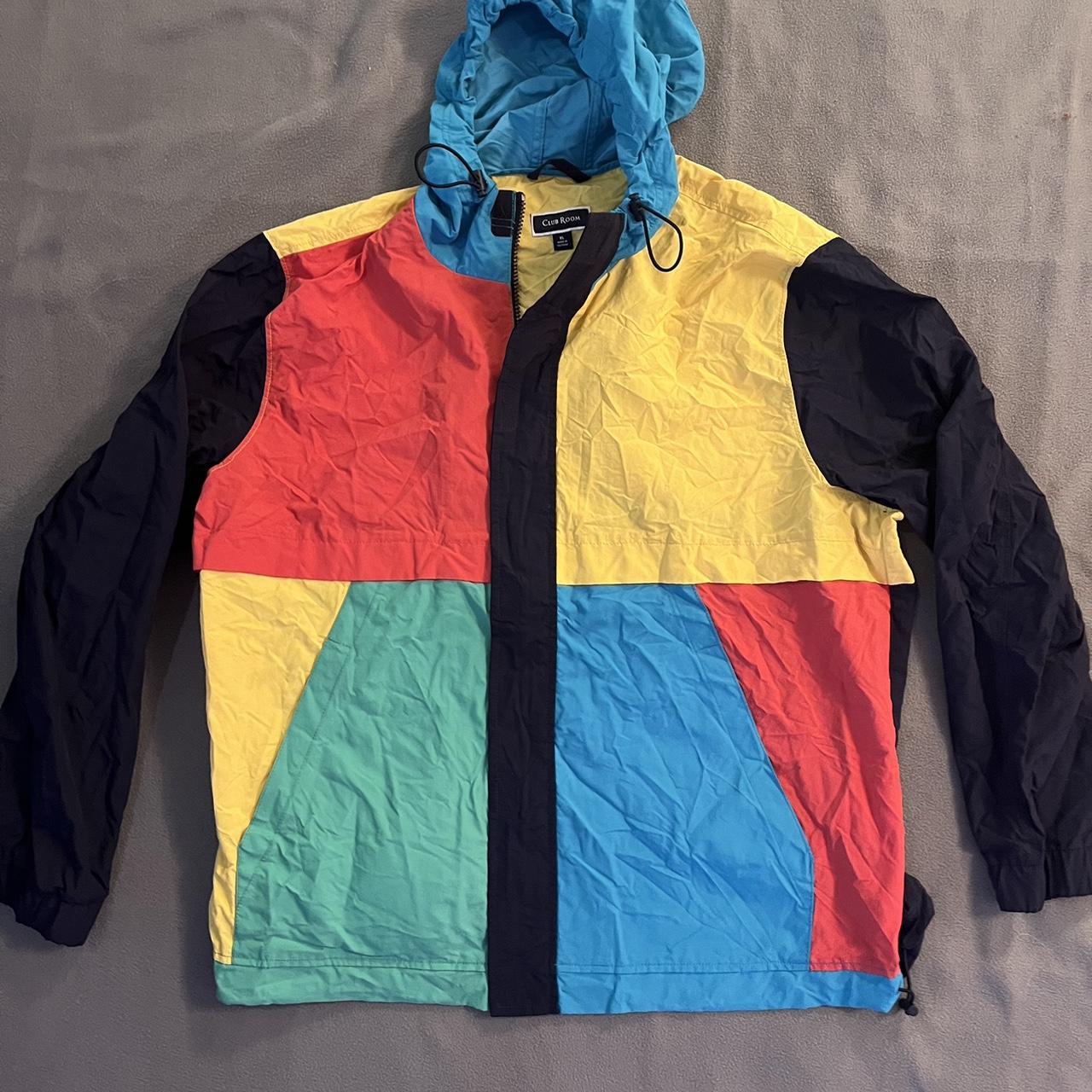 Colorblock windbreaker Club room Full... - Depop